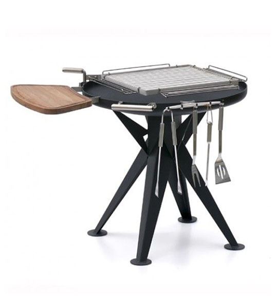 Bålgrill Ø80 cm med 4-kantet grillrist i rustfri stål | BOEL