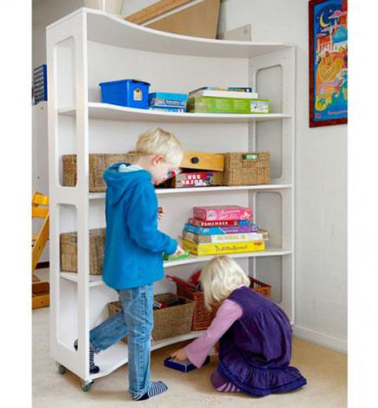 Unik reol - Stor mobil reol, tre justerbar hylde | BOEL