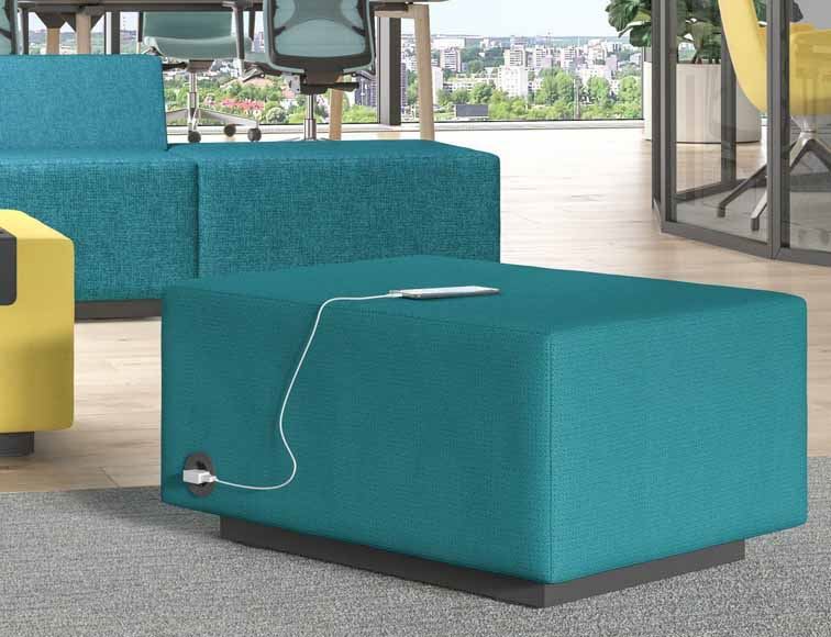 Puf med stik - 80x60x40cm - Jazz modulsystem | BOEL