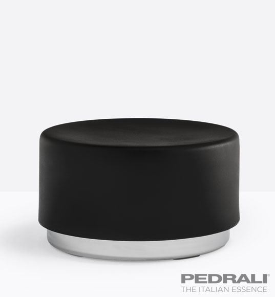 Rund WOW Puf med krom base fra Pedrali - 4 stk.| BOEL